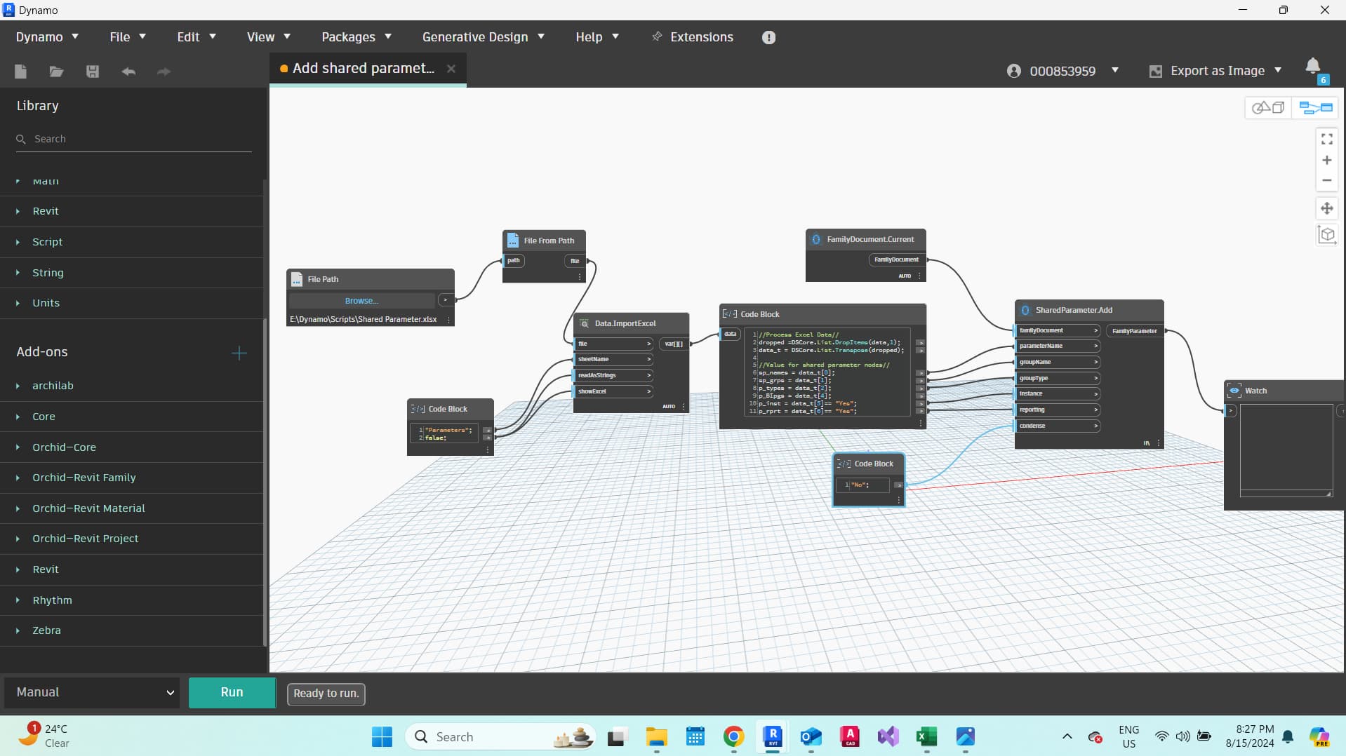 How to Add shared parameter to a family - Revit - Dynamo
