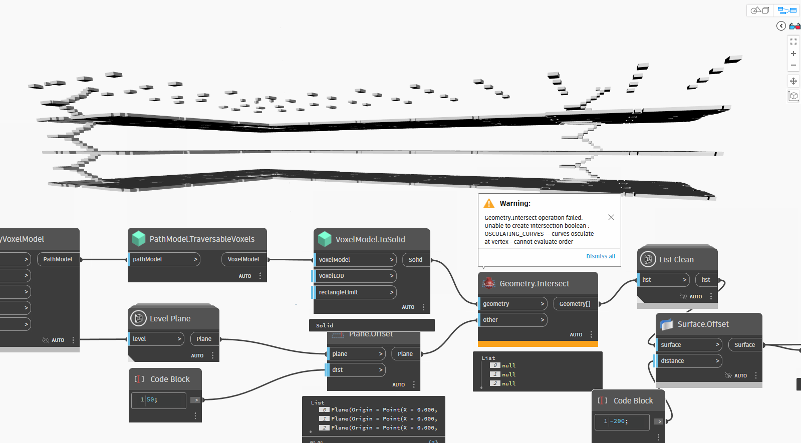 Error intersecting between solid and plane to get surfaces - Revit - Dynamo