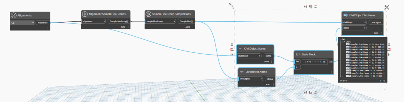 Rename Sample Lines In Dynamo Civil 3d Dynamo