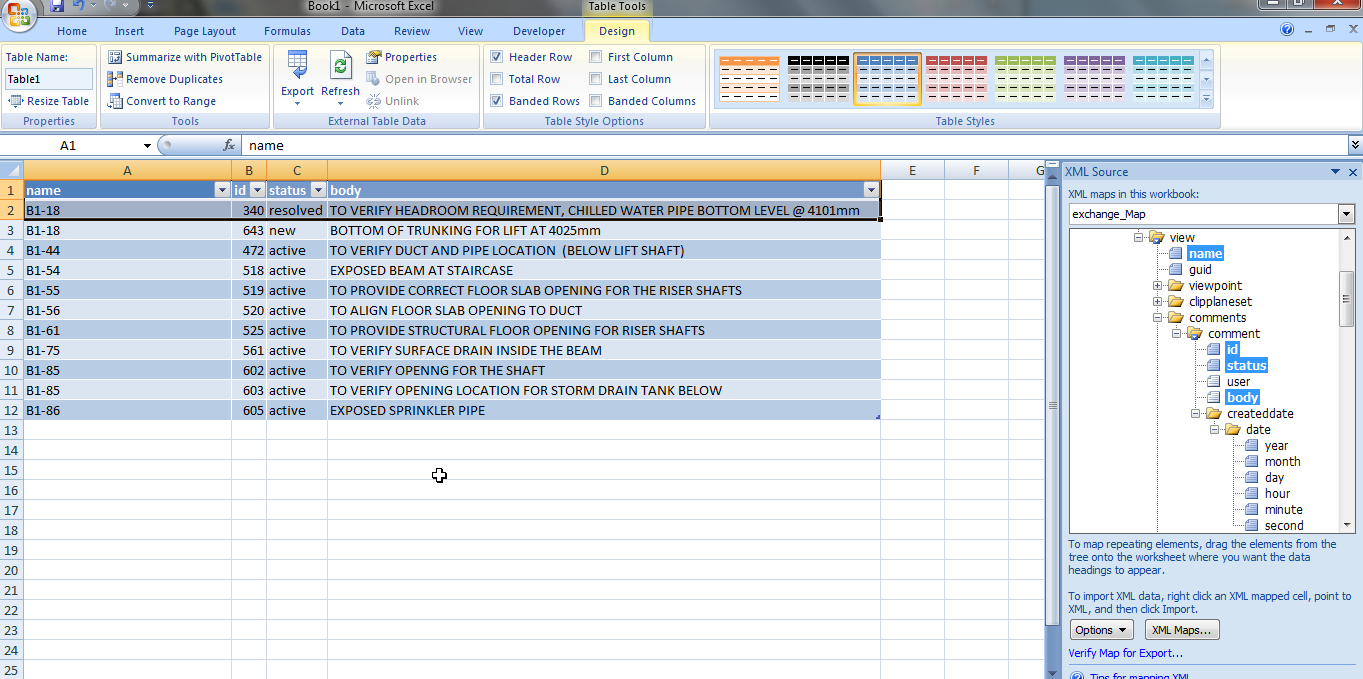 Navisworks HTML Viewpoints Report to Excel - Dynamo