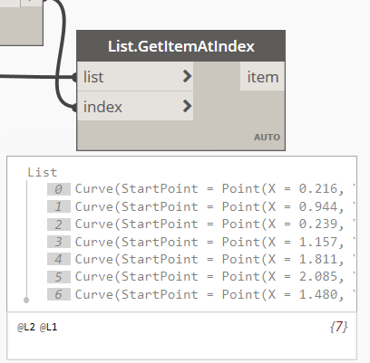 List.GetItemAtIndex - Revit - Dynamo