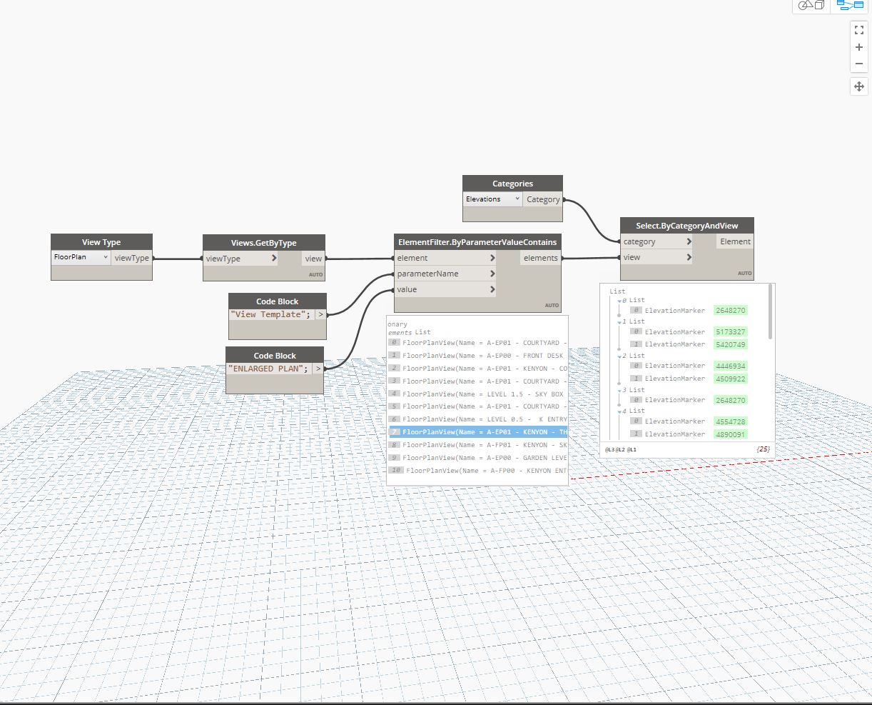 How to select the views on elevation markers - DesignScript - Dynamo