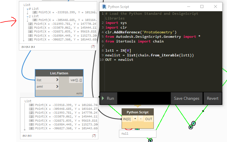 Flatten list with python - Developers - Dynamo