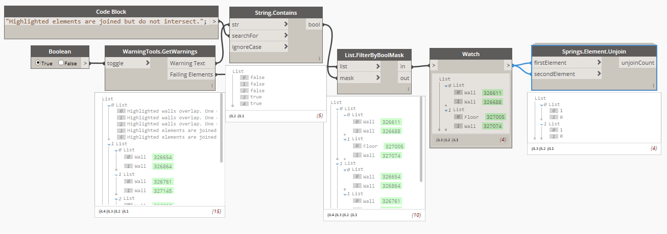 Unjoin elements with Warning - Share - Dynamo