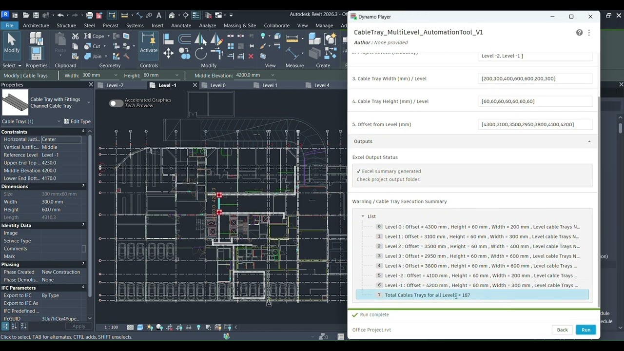 One Click Cable Tray Automation in Revit with Dynamo - Revit - Dynamo