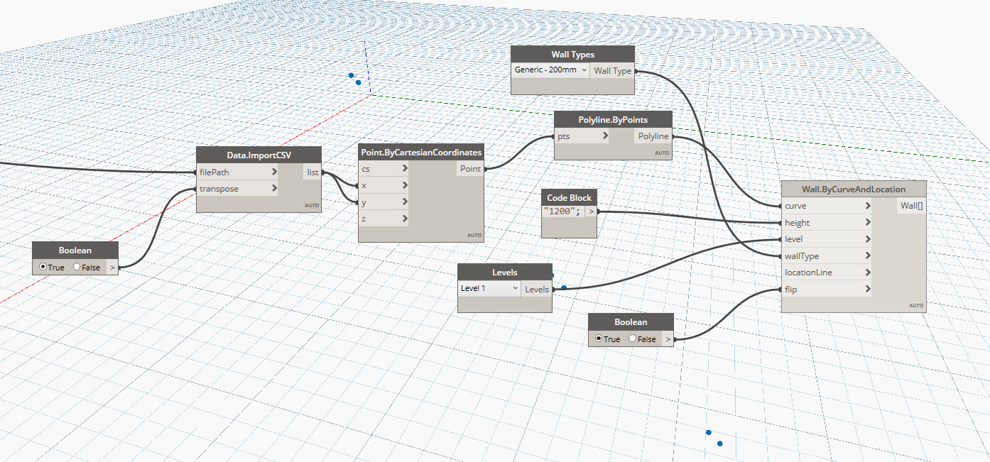 Walls from CSV data - Revit - Dynamo