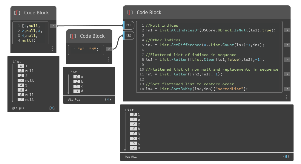 How to replace all null with multiple values - Dynamo