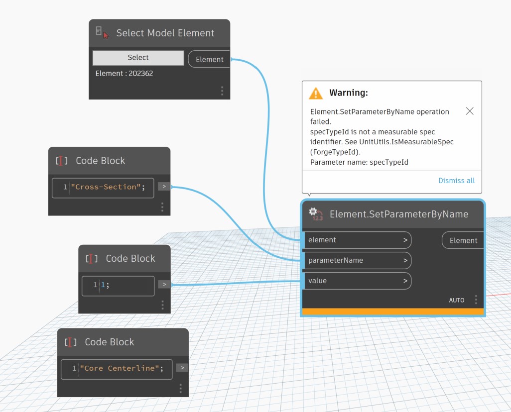 Error warning specTypeid - Revit - Dynamo
