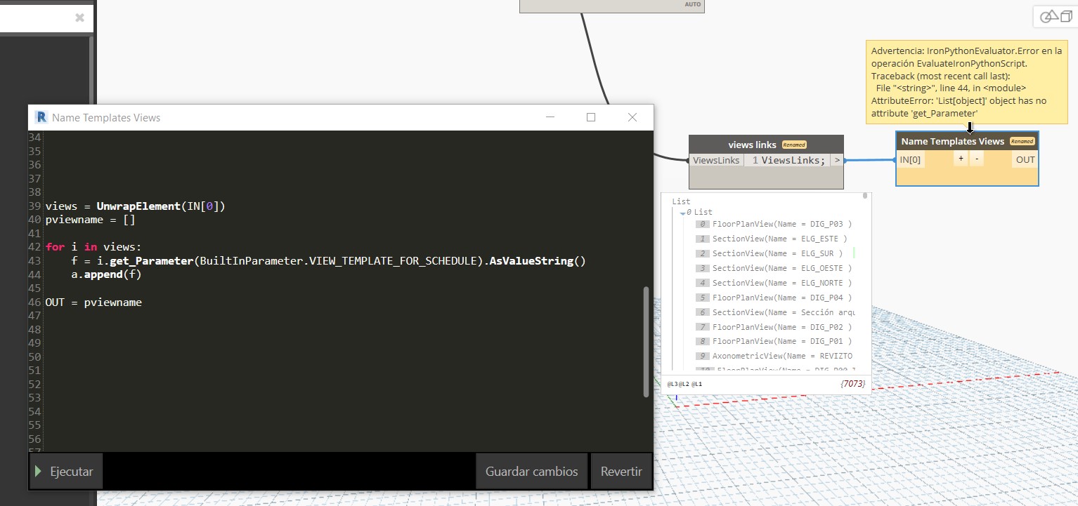 Get template view and name - Revit - Dynamo
