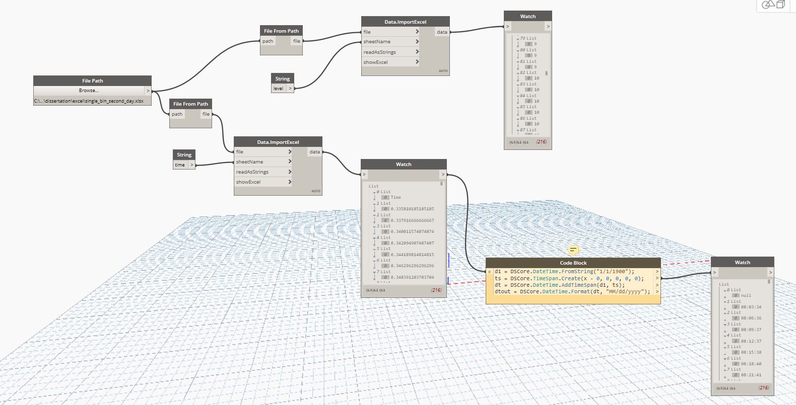 Importing excel to change colour in dynamo - DesignScript - Dynamo