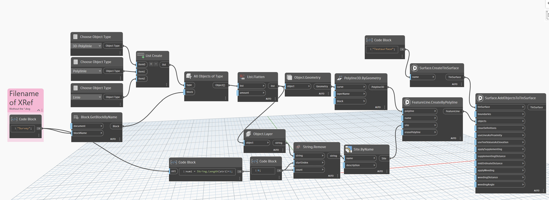 One-Click Surface solution - Civil 3D - Dynamo