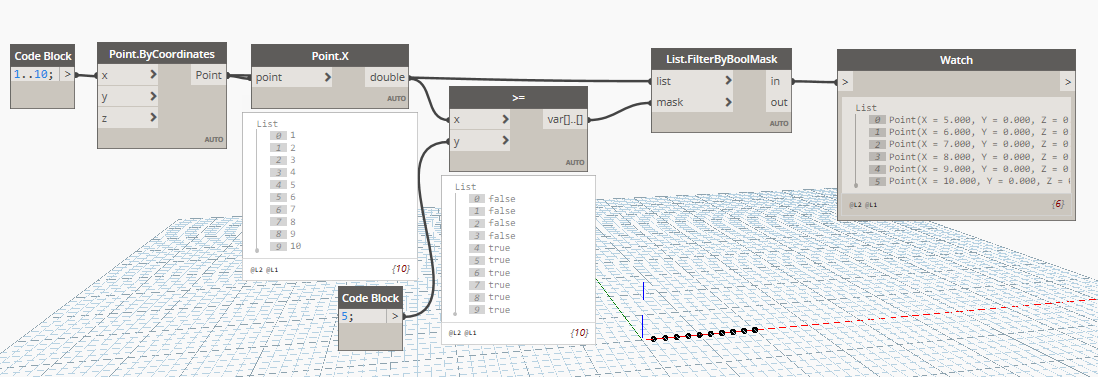 Only true items - DesignScript - Dynamo