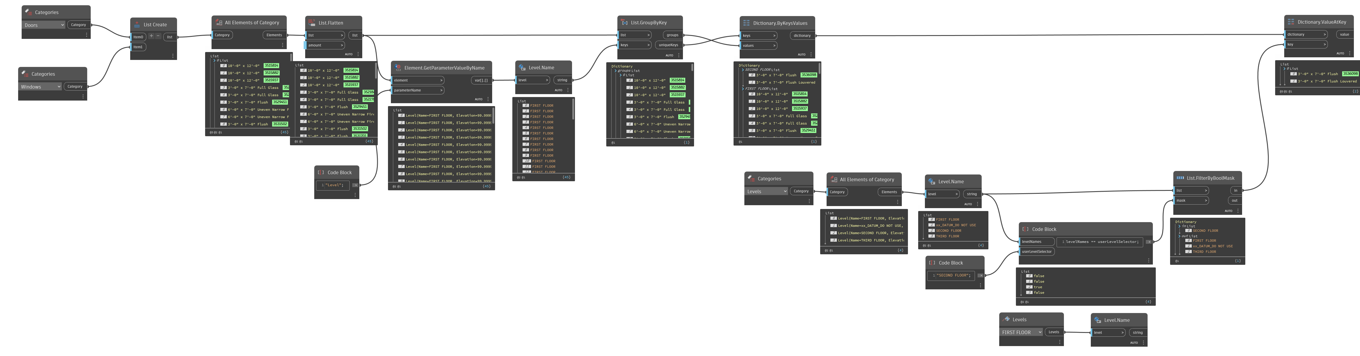 Sorting windows from level below - Dynamo