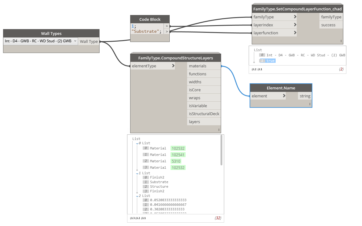Setting Compound Layer Function Python Script Revit Dynamo