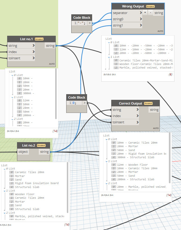 Joining Lists Of Strings Revit Dynamo