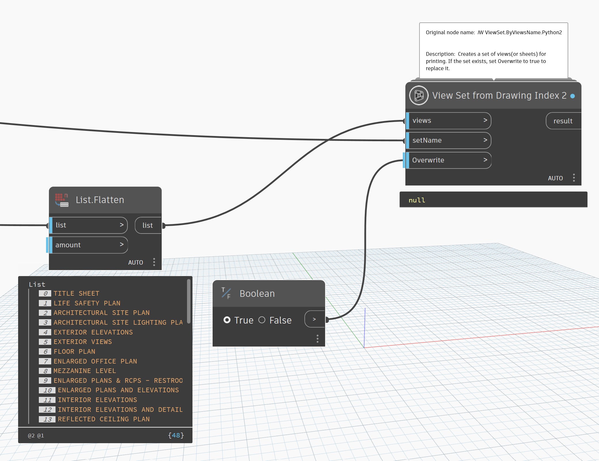 Make View Set from Drawing Index - Revit - Dynamo