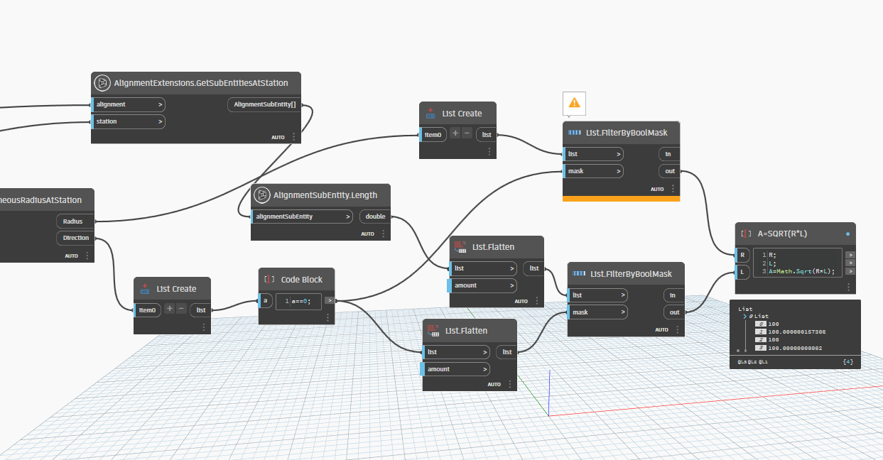 How to get the A-value of an alignment spiral? - Civil 3D - Dynamo