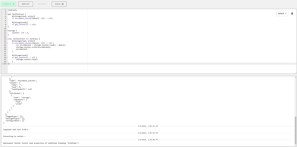 Deployment failed: Cannot read properties of undefined (reading ... Deployment failed: Cannot read properties of undefined (reading ...