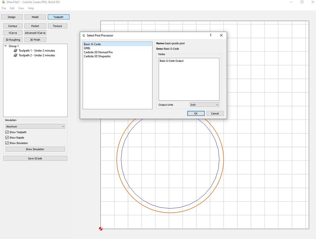 Carbide Create Post Processor Selection - CAD/CAM - Onefinity CNC Forum