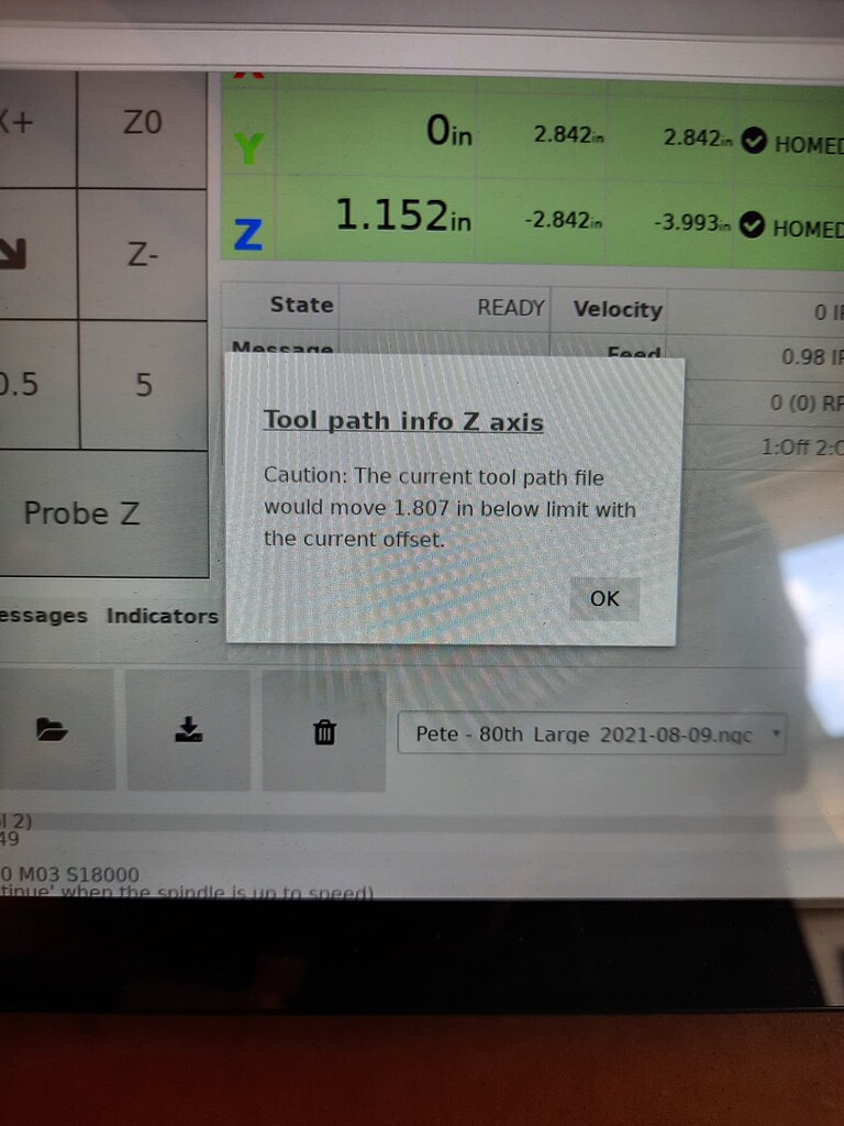 Z Axis Below Limit by nearly 2 inches - Troubleshooting (X35/X50) - Onefinity CNC Forum
