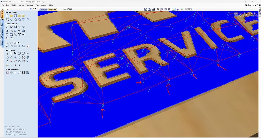 Toolpath preview issues - Vectric - Onefinity CNC Forum