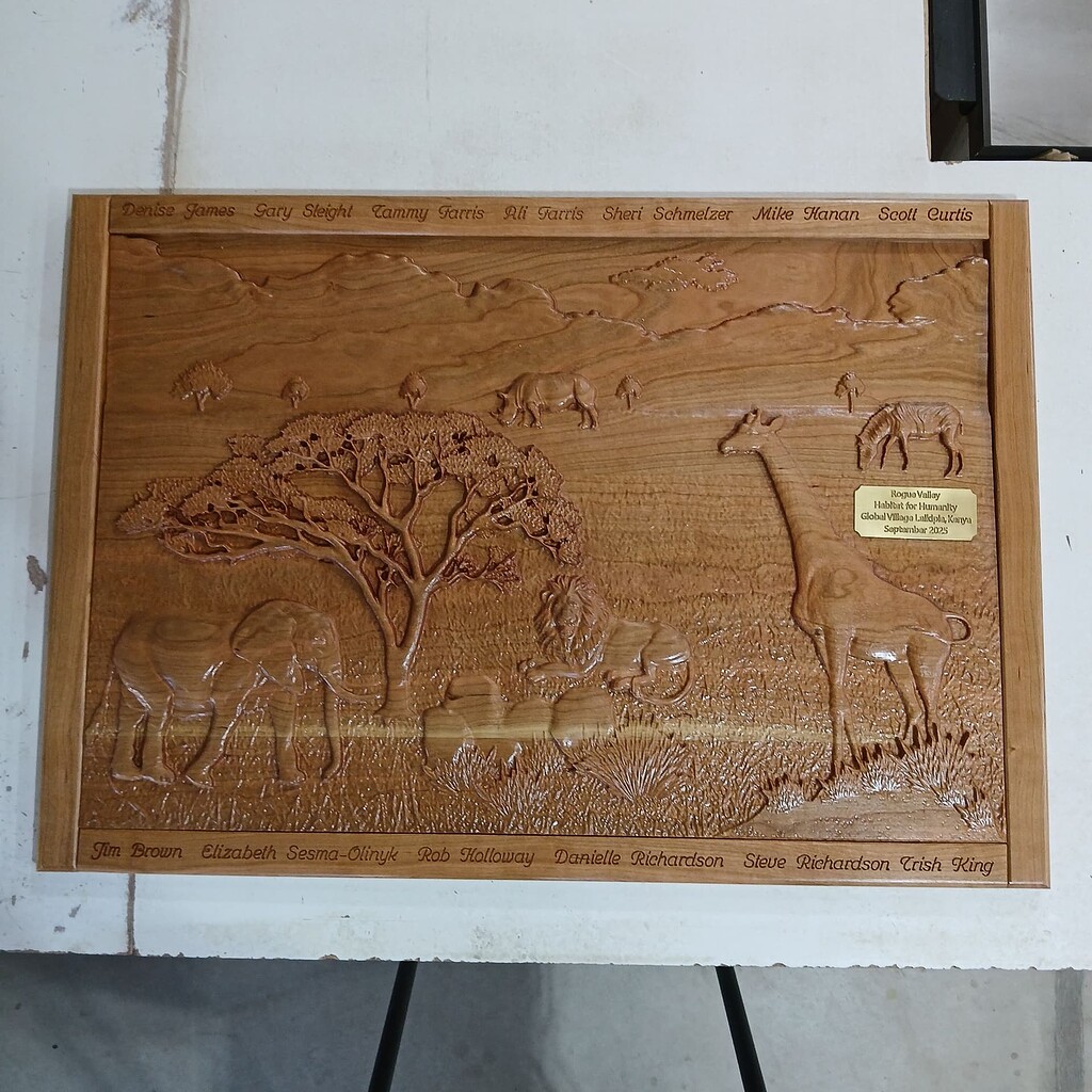 Help with Safari Plaque - Machines (Original/PRO) - Onefinity CNC Forum