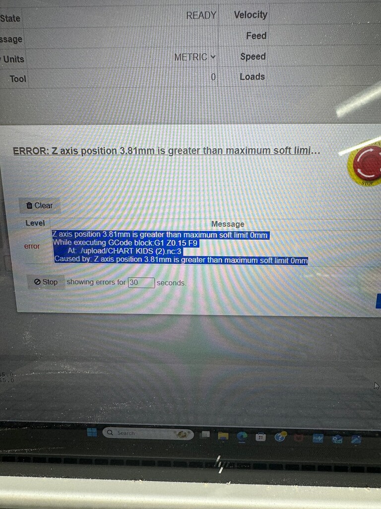 Error code on my 3rd tiling piece - Onefinity CNC Forum