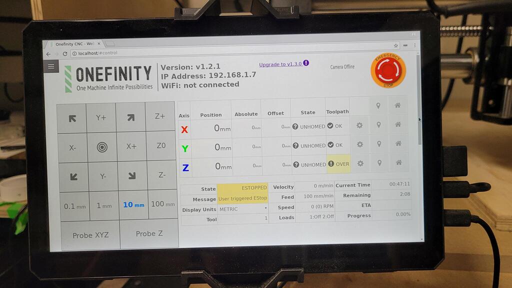 User triggered Estop error - Onefinity CNC Forum