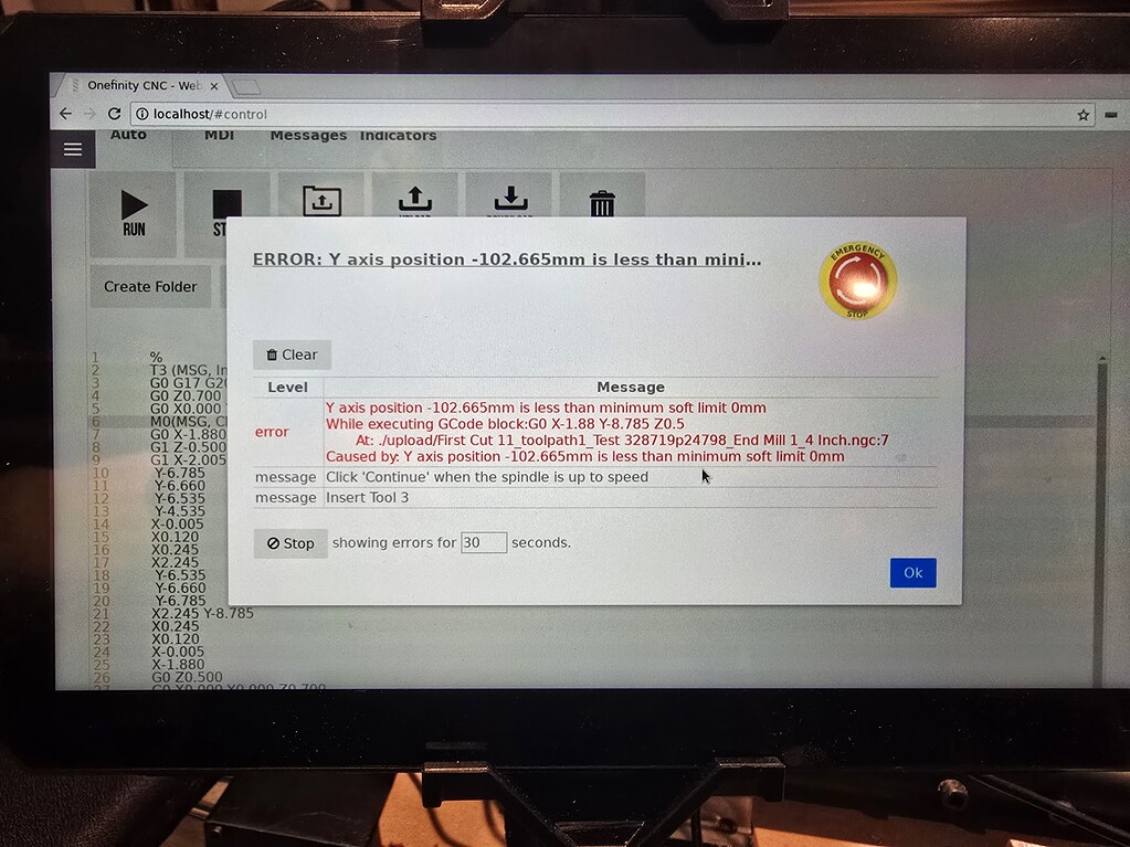 New 1F CNC + Carveco issues? "...less than the minimum soft limit" - Carveco - Onefinity CNC Forum