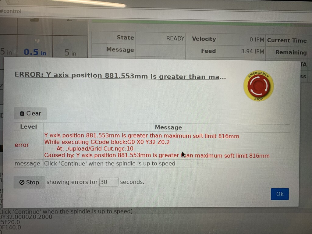 'Error keeps popping up - Troubleshooting (X35/X50) - Onefinity CNC Forum