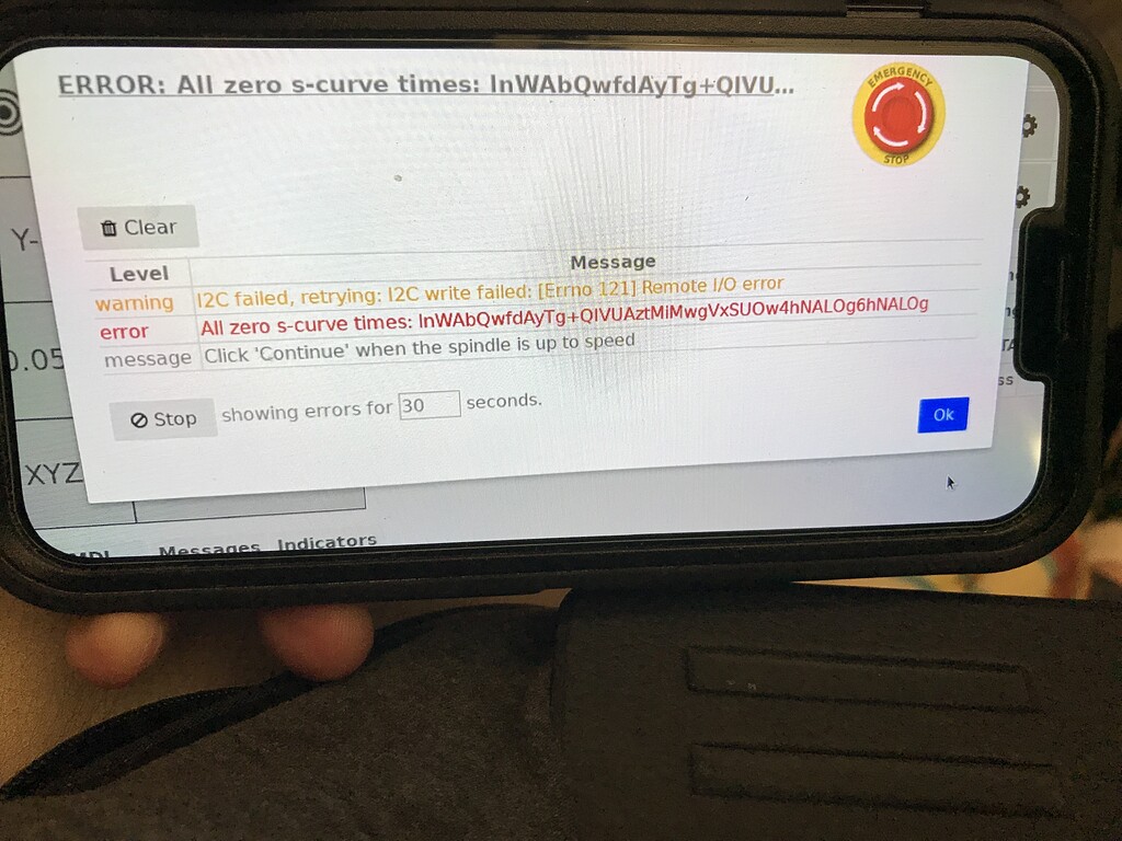 Error message: All zero s-curves times - Onefinity CNC Forum