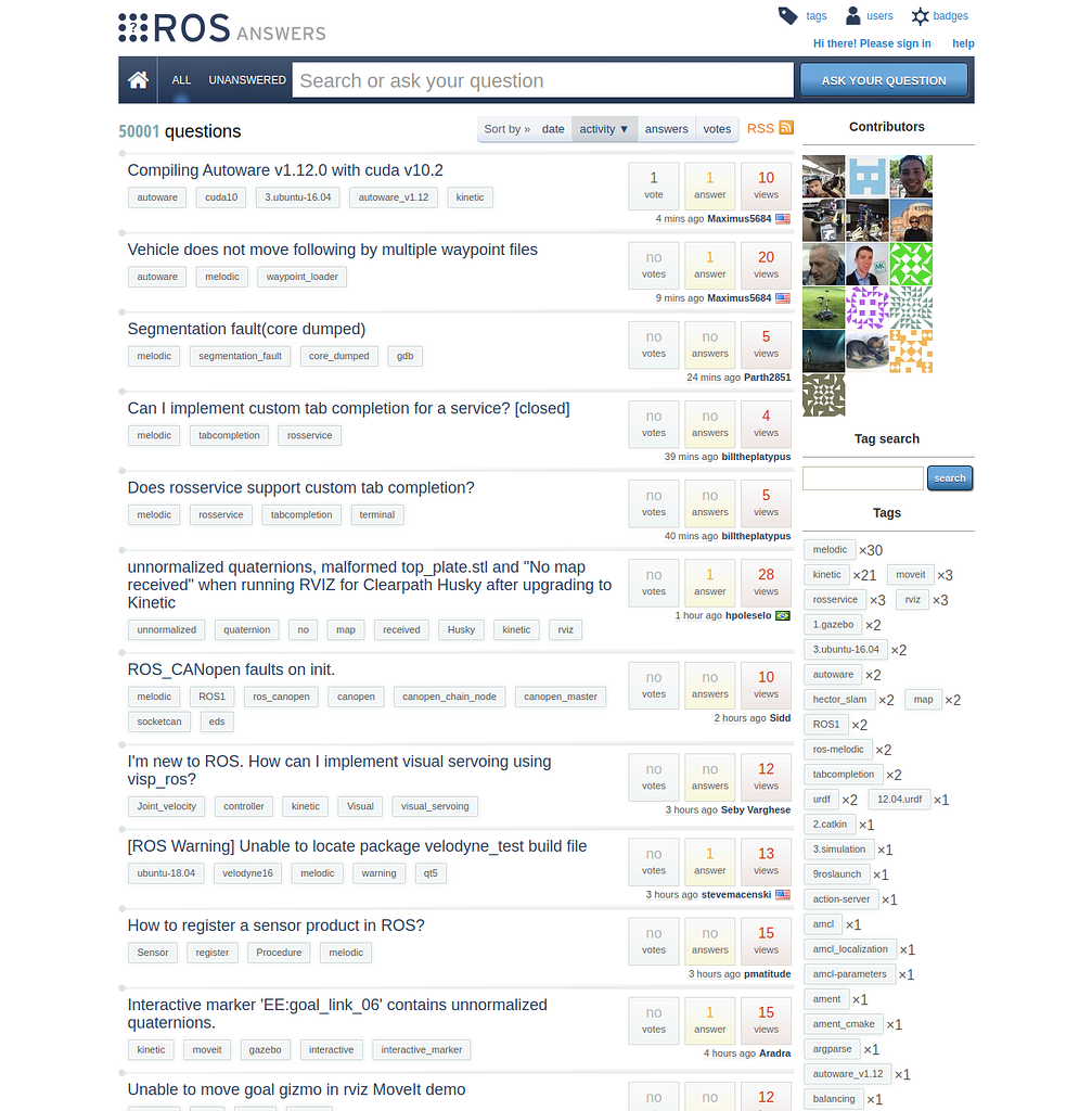 ROS Answers Hits 50K Questions! - ROS General - Open Robotics Discourse