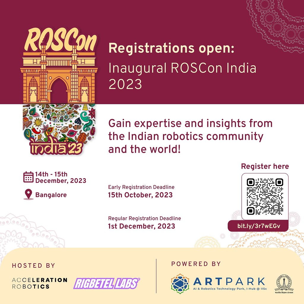 RosCon India 2023 : Registrations Open - Local User Groups - Open Robotics Discourse