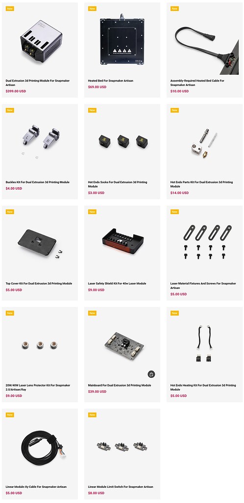 Links for Spare Parts - Artisan (3-in-1) - Snapmaker: where creation ...