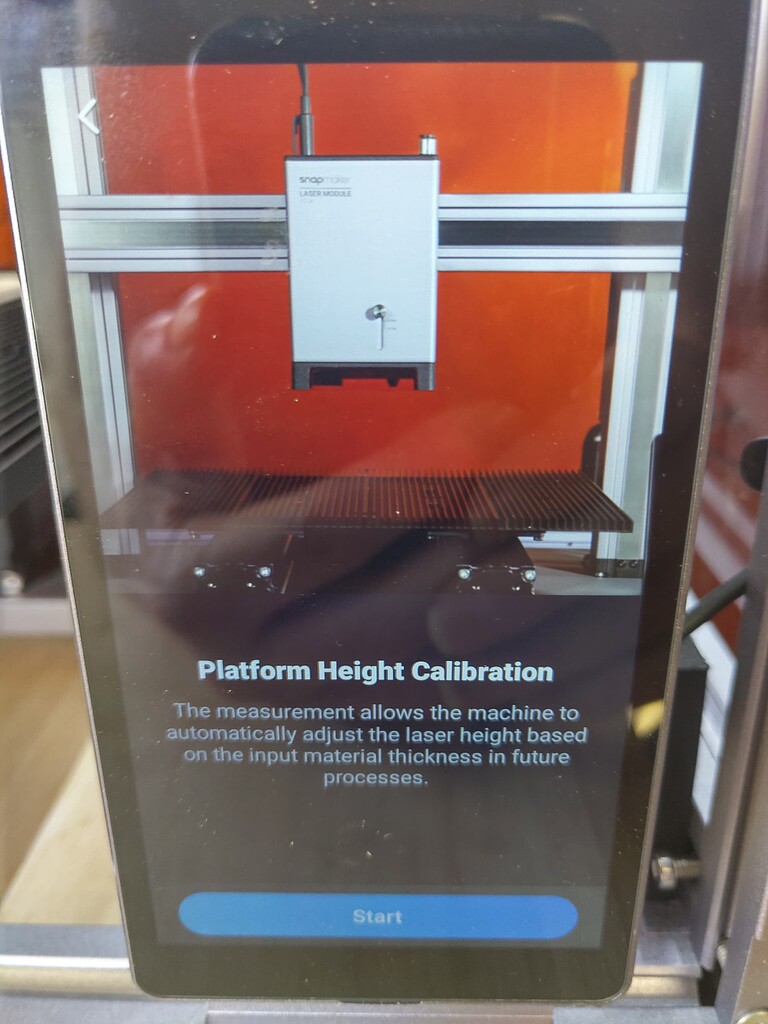 Newly installed 40W laser, can't move on to Platform Height Calibration - Getting Started ...