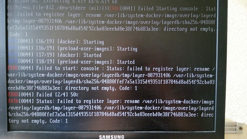 Fatal error after switching console - RancherOS - SUSE
