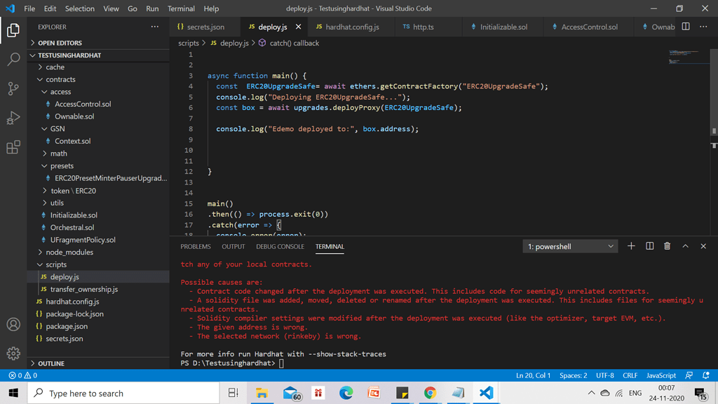 Hardhat Etherscan plugin: "Error occurs while verifying contract .." - Support - OpenZeppelin Forum