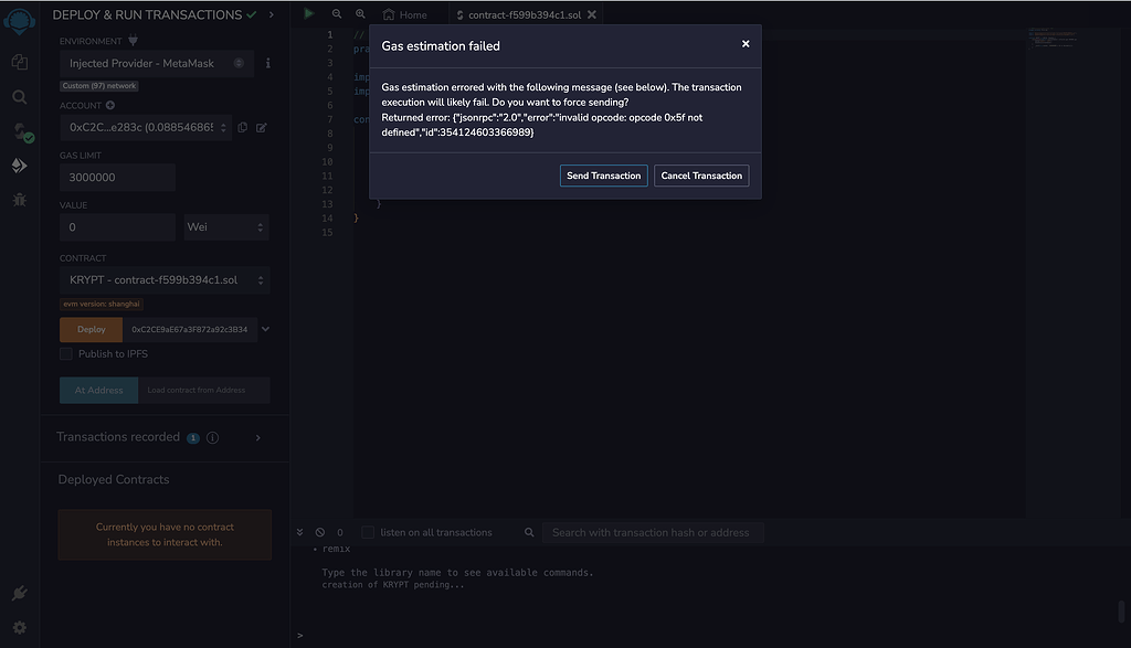 Gas estimation failed/Error - Smart Contracts - OpenZeppelin Forum