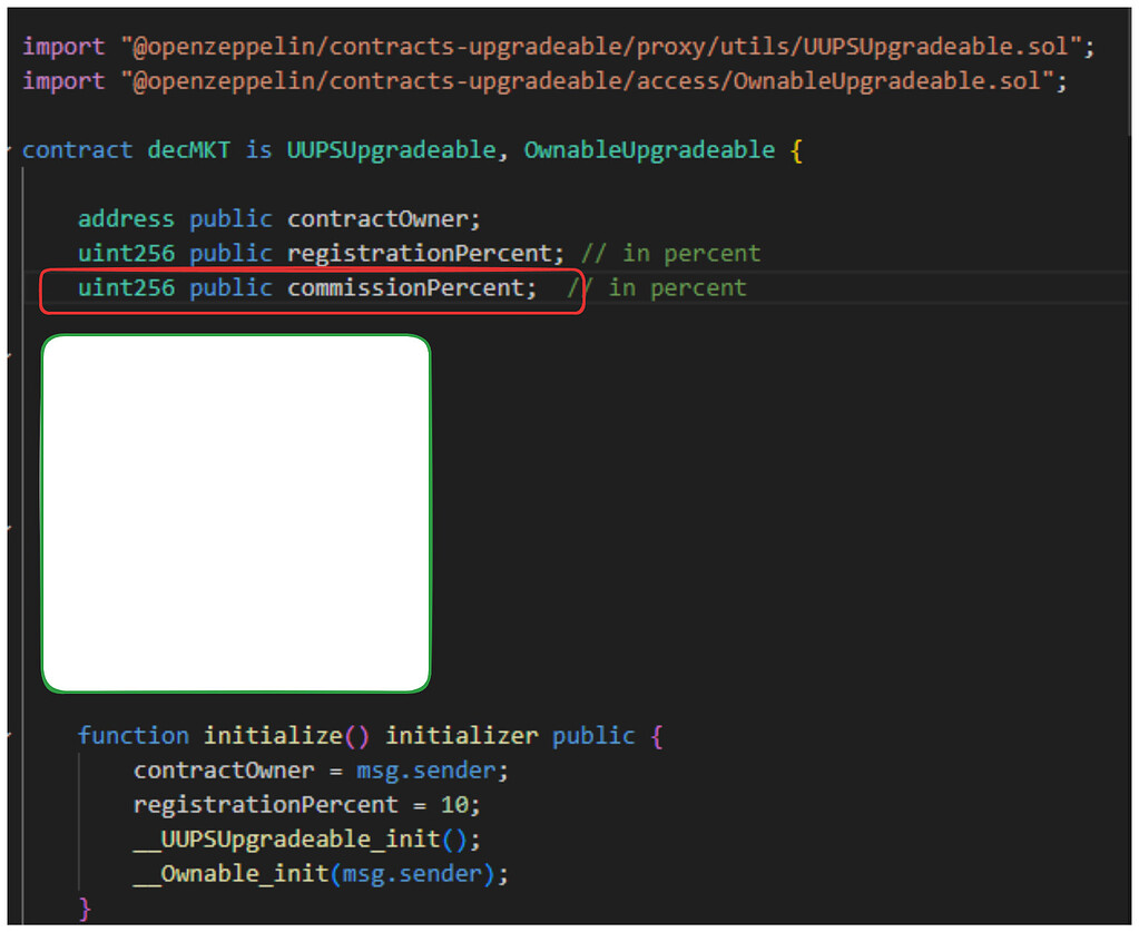 New variables should be placed after all existing inherited variables - Upgrades - OpenZeppelin ...