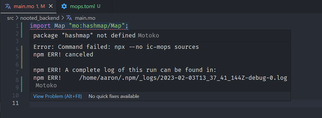 Motoko-hash-map install issues using mops - Developers - Internet Computer Developer Forum