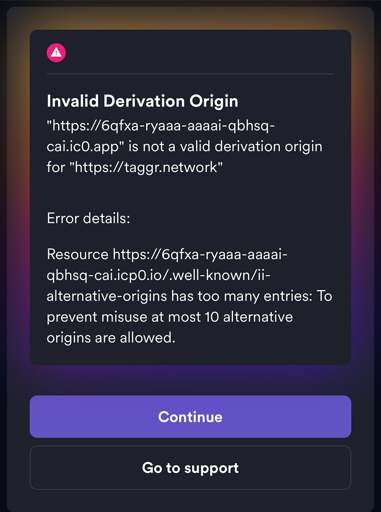 Alternative derivation origins limit - internet-identity - Internet Computer Developer Forum