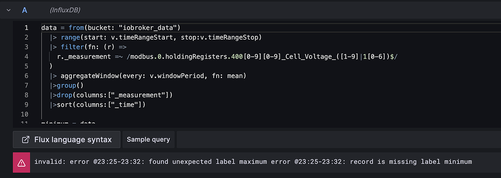 Error on calculating the diff of values - InfluxData Community Forums