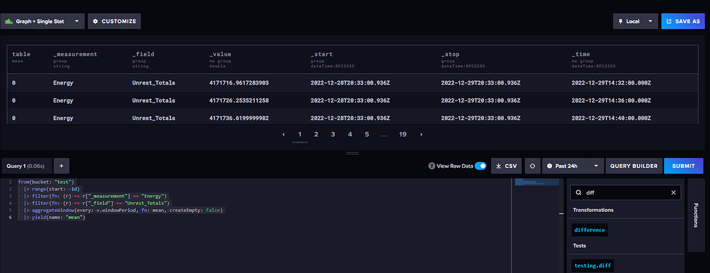 Difference Between 2 Values In A Query Influxdb 2 Influxdata Community Forums