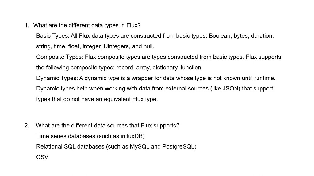 Interview Questions and answers - InfluxDB 2 - InfluxData Community Forums