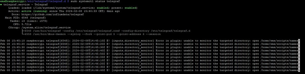 Telegraf directory_monitor access rights - Telegraf - InfluxData Community Forums