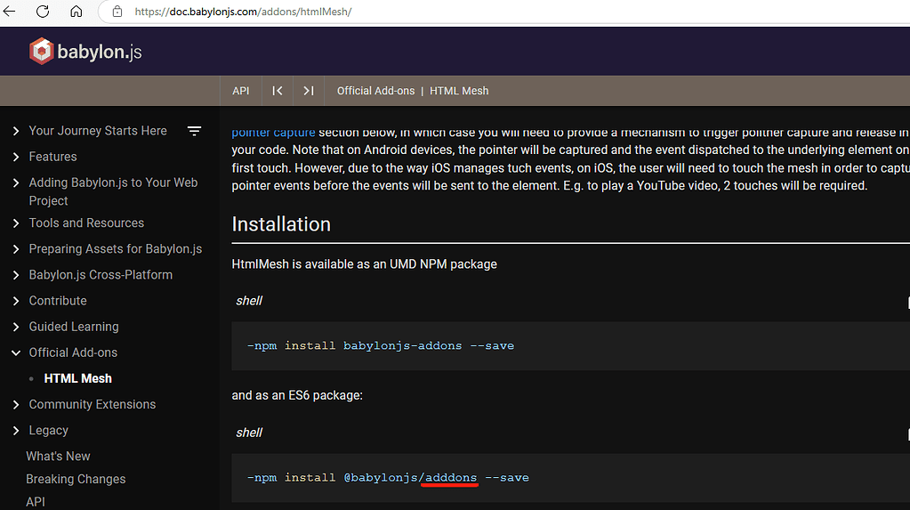 The document is incorrect - Questions - Babylon.js