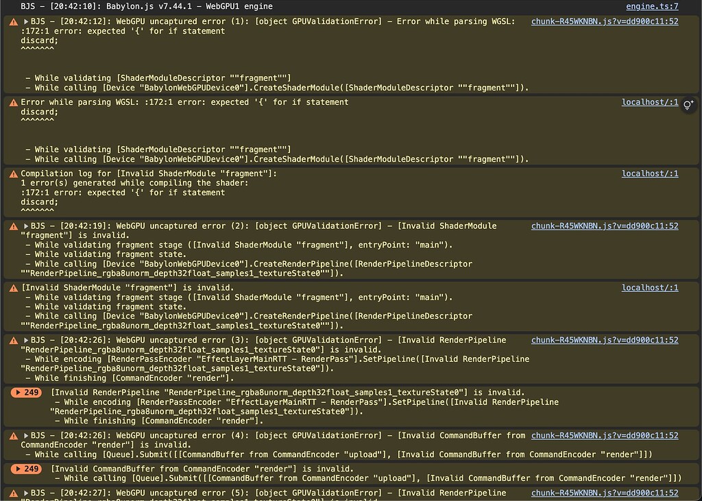 WGSL when using WebGPU - Bugs - Babylon.js
