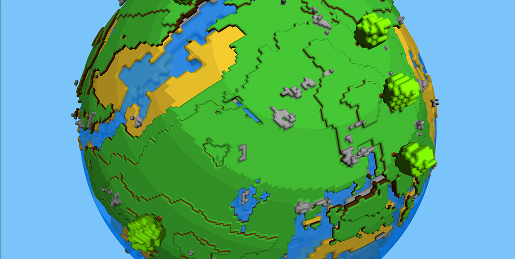 Spherical voxel engine demo. Version 2 - Demos and projects - Babylon.js