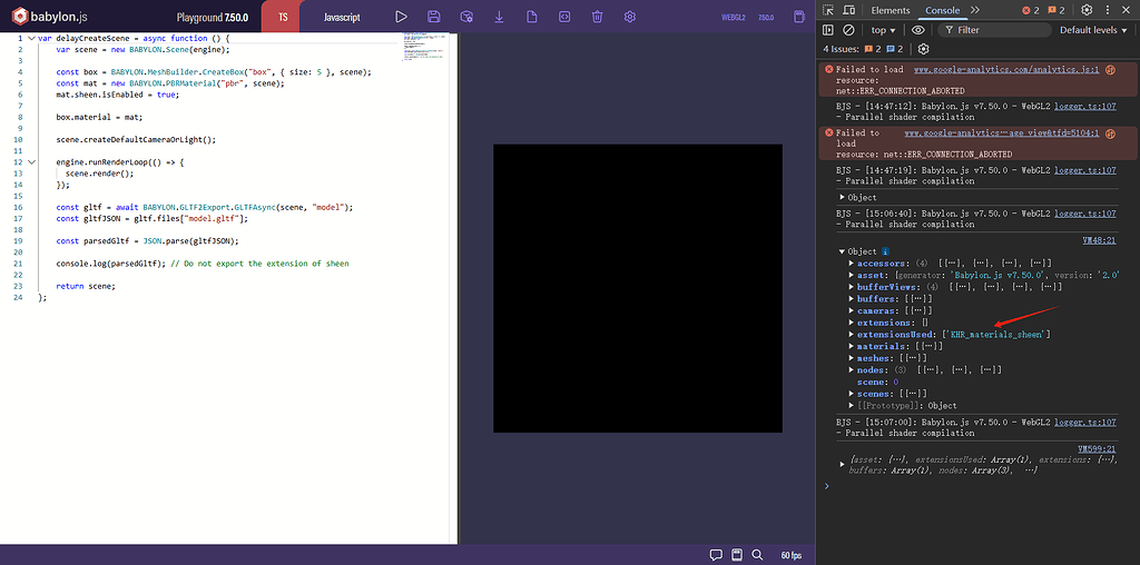 glTF Serializer has different results in the PG and the Codesandbox! - Bugs - Babylon.js