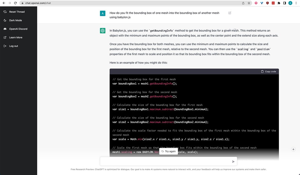 GPT Chat can teach you how to use Babylon.js - Tutorials and tips ... GPT Chat can teach you how to use Babylon.js - Tutorials and tips ...